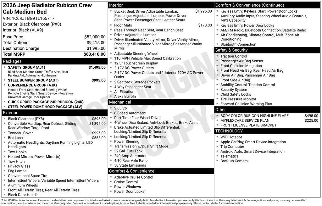 2026 Jeep Gladiator, new, $57,069 | VIN 1C6RJTBG9TL165717 | DealerRater.com